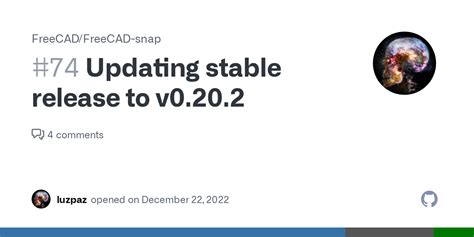 Updating Stable Release To V Issue FreeCAD FreeCAD Snap GitHub