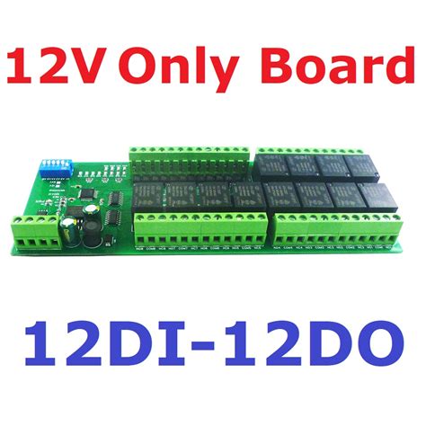 10ioa12 Dc 12v 12ch Isolation Digital Switch 12di 12do Plc Io Expanding Board Rs485 Relay Module