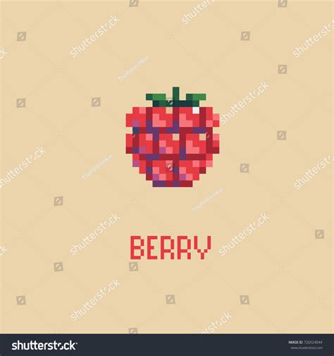 Raspberry Pixel Art Icon Vector Illustration Stock Vector Royalty Free 726524044 Shutterstock