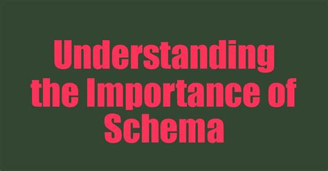 Understanding The Importance Of Schema Entrepreneurs Time