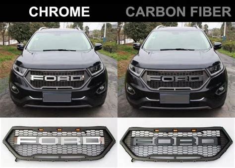 Car Grilles Raptor Style Front Grille With Led Light For Ford Edge 2015