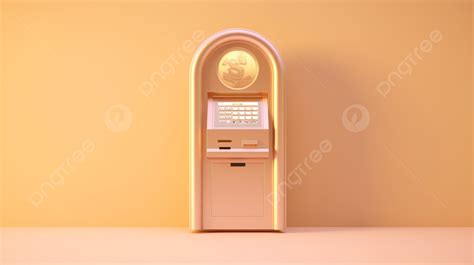 3d Render Of Cutting Edge Atm Business Technology On A Beige And Gold