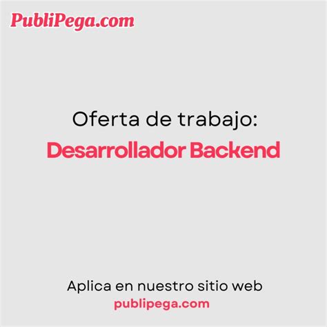 Desarrollador Backend Nodejs Publipega