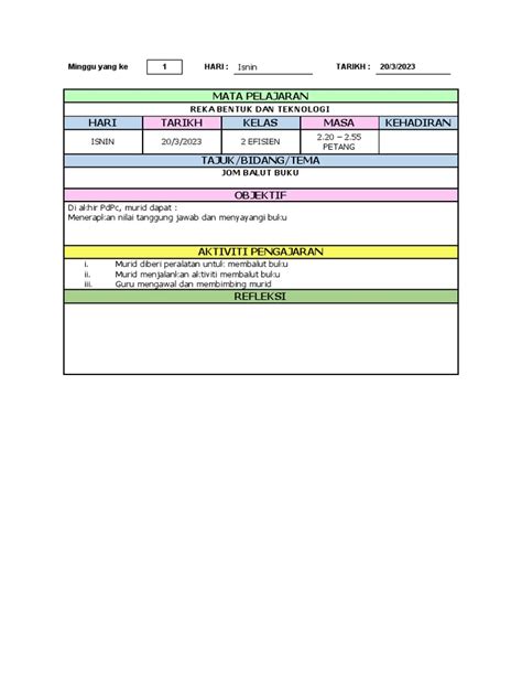 Template RPH T1 | PDF