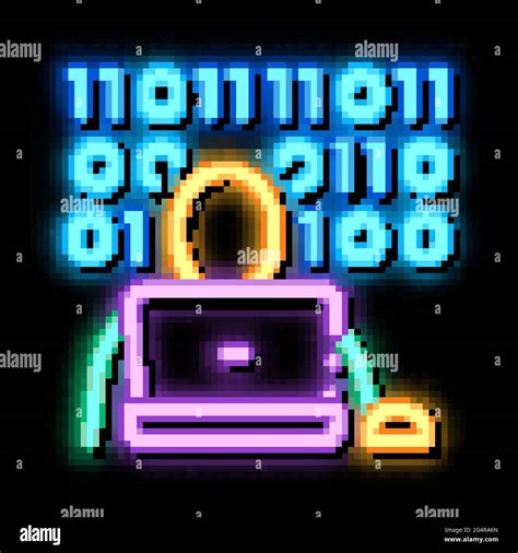 Binary Code Neon Glow Icon Illustration Stock Vector Image Art Alamy