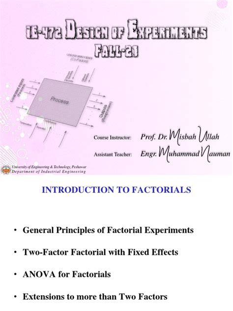 Chapter No 05 06 Introduction To Factorial Designs The 2k Factorial