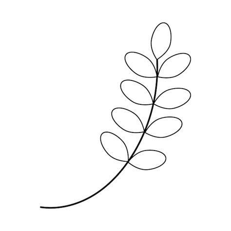 Premium Vector Hand Drawn Twig In Line Art Doodle Style Botanical Decorative Element