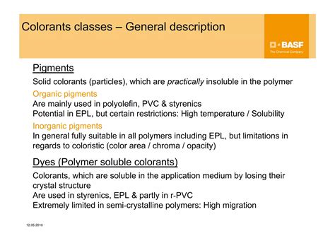 280302184 Colorants For Plastics Basf Pdf Chemistry Science