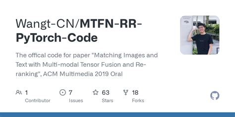 GitHub Wangt CN MTFN RR PyTorch Code The Offical Code For Paper Matching Images And Text