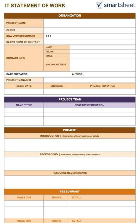 5 Statement Of Work Templates Word Free Sample Templates Statement Of Work Word Template