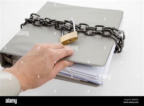 Lock And File Folder Concept Of Confidential Document Stock Photo Alamy