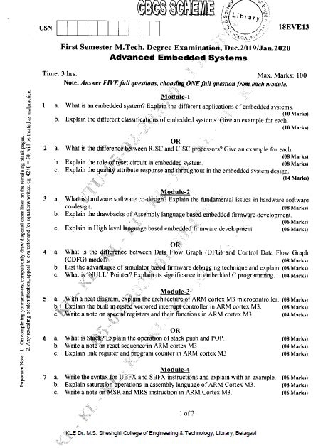 visvesvaraya technological university m tech vlsi cbcs first