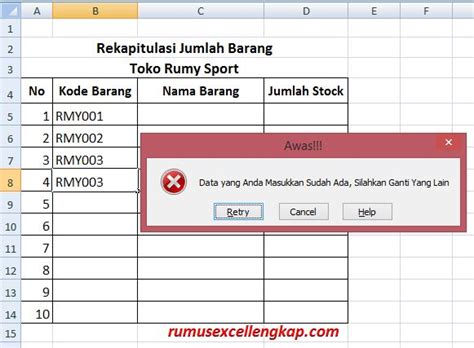 tips menghindari input data ganda dengan rumus excel fungsi dan rumus