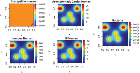 simulations of spatiotemporal disease dynamics density of susceptible