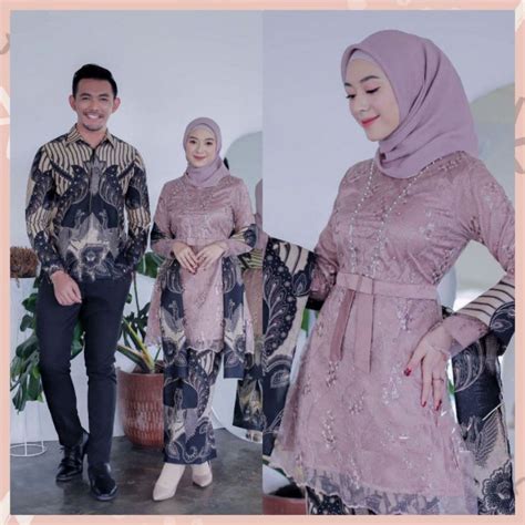Jual SETT COUPLE KEBAYA ANESYA NUDE ALDIRA MERAH KEBAYA WISUDA MODERN TERBARU WIDBATIK KEKINIAN