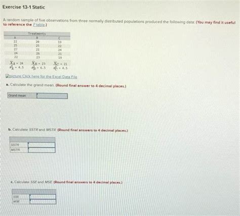 Solved Exercise 13 1 Static A Random Sample Of Five Observations