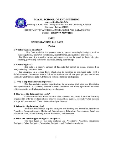 Ccs334 Big Data Analytics Pdf Apache Hadoop Map Reduce