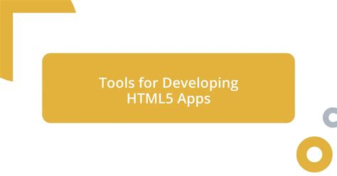 My Journey Transitioning To Html5 Applications