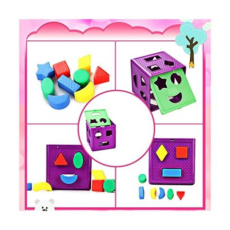 Plastic Square Shape Match Sorting Cube Building Blocks Classic Toys Set For Early Preschool