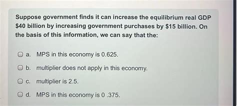 Solved Suppose Government Finds It Can Increase The