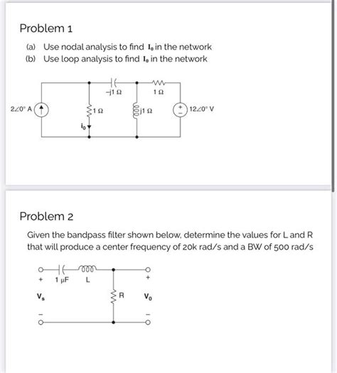 solved a use nodal analysis to find i0 in the network b