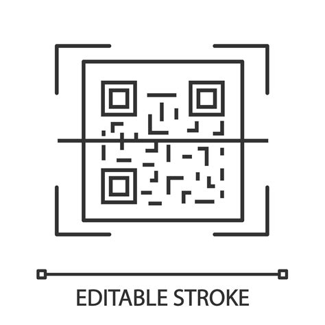 QR Code Scanning Linear Icon D Code Reading App Thin Line Illustration Matrix Barcode