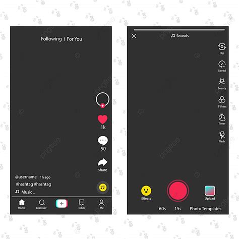 Interface Décran Tik Tok Dans Lapplication De Médias Sociaux Tiktok Et Application Dicônes