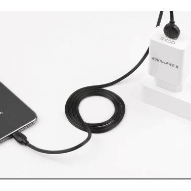 MOREJOY Awei CL M A Miscro USB Fast Charging Data Cable For Mobile Phones Black Umart