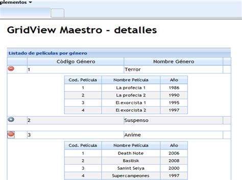 Todo En Visual Basic Asp Gridview Master Details