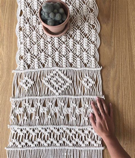 Macrame Pattern Table Runner DIY Macrame Etsy