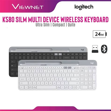 Logitech K580 Bluetooth Slim Multi Device Wireless Keyboard Unifying Receiver For Desktop