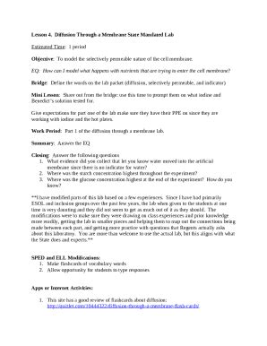 Lab NY State Lab Diffusion Through A Membrane Doc Template PdfFiller