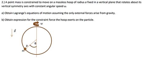 SOLVED A Point Mass Is Constrained To Move On A Massless Hoop Of Radius A Fixed In A Vertical