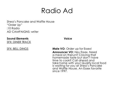30 Second Radio Commercial Script Free Download Radio Radio 30 Second Radio Commercial Script Free Download Radio Radio