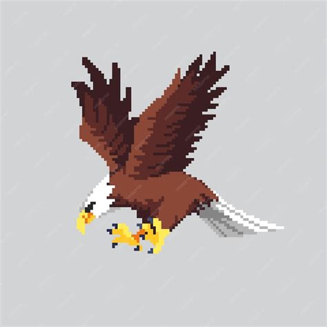 Premium Vector Pixel Art Illustration Eagle Pixelated Eagle Eagle Bird Pixelated For The Pixel