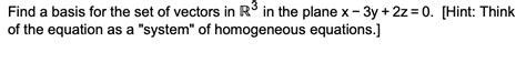 Solved Find A Basis For The Set Of Vectors In R3 In The