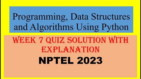 NPTEL QUIZ ASSIGNMENT WEEK YouTube