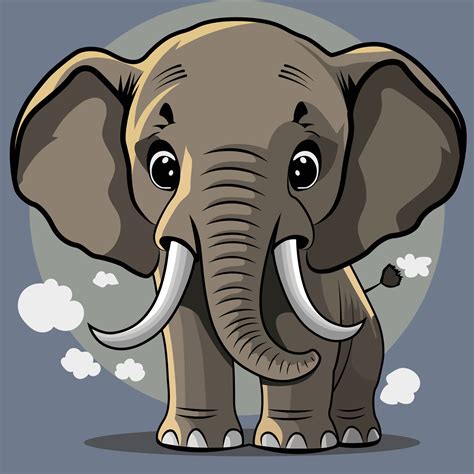 Linda Africano Elefante Dibujos Animados Vector 25852502 Vector En