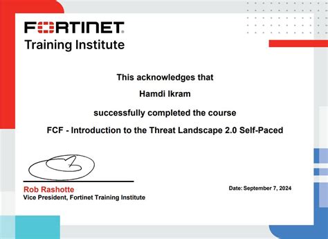 Completed Fcf Course On Threat Landscape 20 Ikram Hamdi Posted On The Topic Linkedin