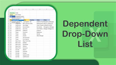 How Do I Create A Dependent Drop Down List In Excel Excel Tips And Tricks Youtube