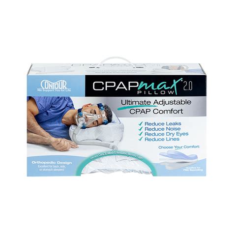 Contour Living Cpap Max 2 0 Orthopedic Airway Alignment Pillow In White