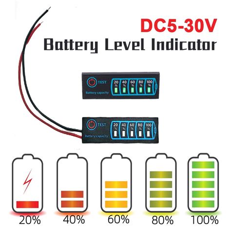 배터리 잔량 표시기 Dc 5 30v 삼원 리튬 배터리 리튬 철 인산염 납산 배터리 용량 표시 테스터 미터