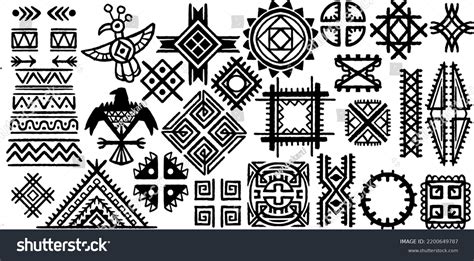 Tribal Ethnic Hand Drawing Set Elements Stock Vector Royalty Free 2200649787 Shutterstock