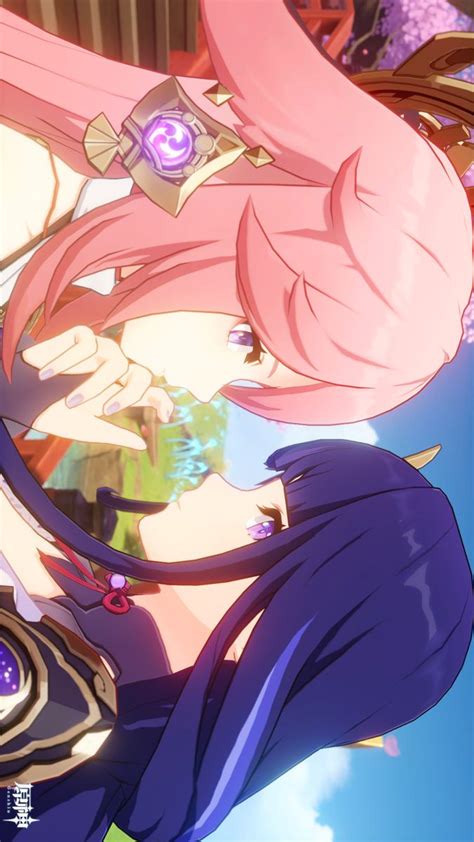 Yae Miko X Raiden Ei Anime Wallpaper Kawaii Anime Cute Icons