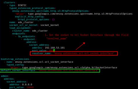 the envoy xds socket can be configured to use either a vcl socket or a
