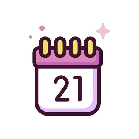 A Calendar Icon With The Number 21 On It 52058222 Vector Art At Vecteezy