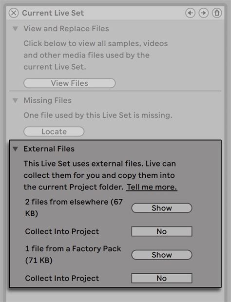 Managing Files And Sets — Ableton Reference Manual Version 12 Ableton