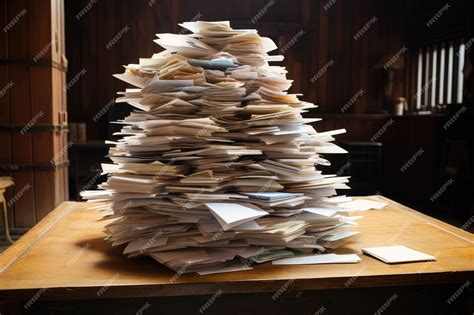 Premium Ai Image Stack Of Correspondence On Table