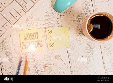 Conceptual Hand Writing Showing Security Engineering Concept Meaning Focus On The Security