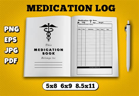 Medication Book Kdp Interior Graphic By Tivecreate · Creative Fabrica